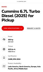 New 2025 Cummins 6.7 on Cummins website | Ram Heavy Duty Forum