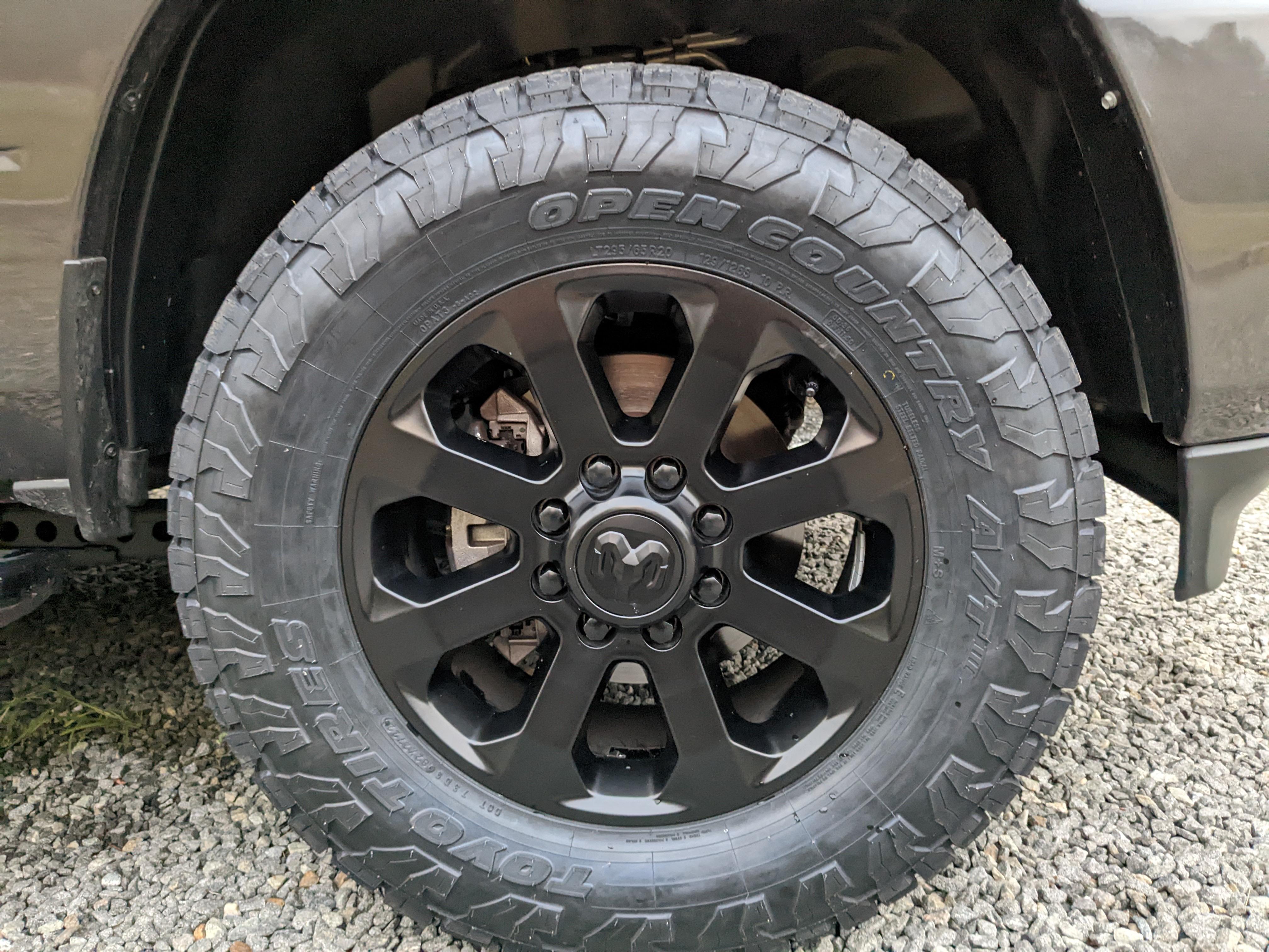 295/65R20 Toyo Open Country A/T III - 2022 Night Edition 3500 Stock Wheels | Ram Heavy Duty Forum